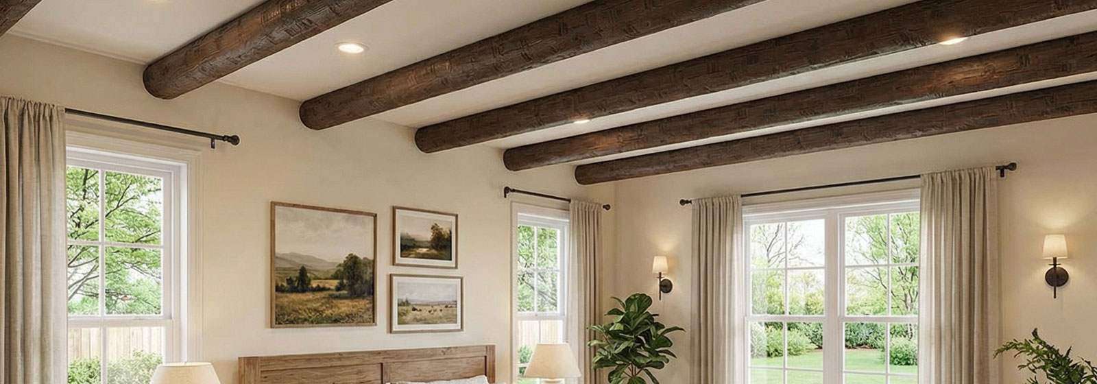 Faux Log Beams | Rustic Half-Round & Viga Beams