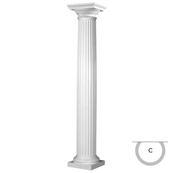 Ekena Millwork ES1210CTFSATURD 12-Inch Dia. x 10'H Endura-Stone Fluted ...