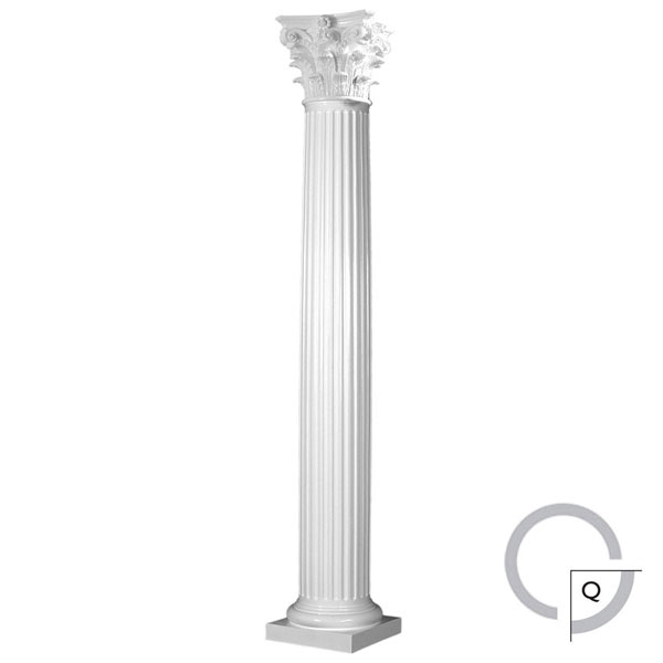 Ekena Millwork ES1010QTFSATURC 10-Inch Dia. x 10'H Endura-Stone Fluted ...