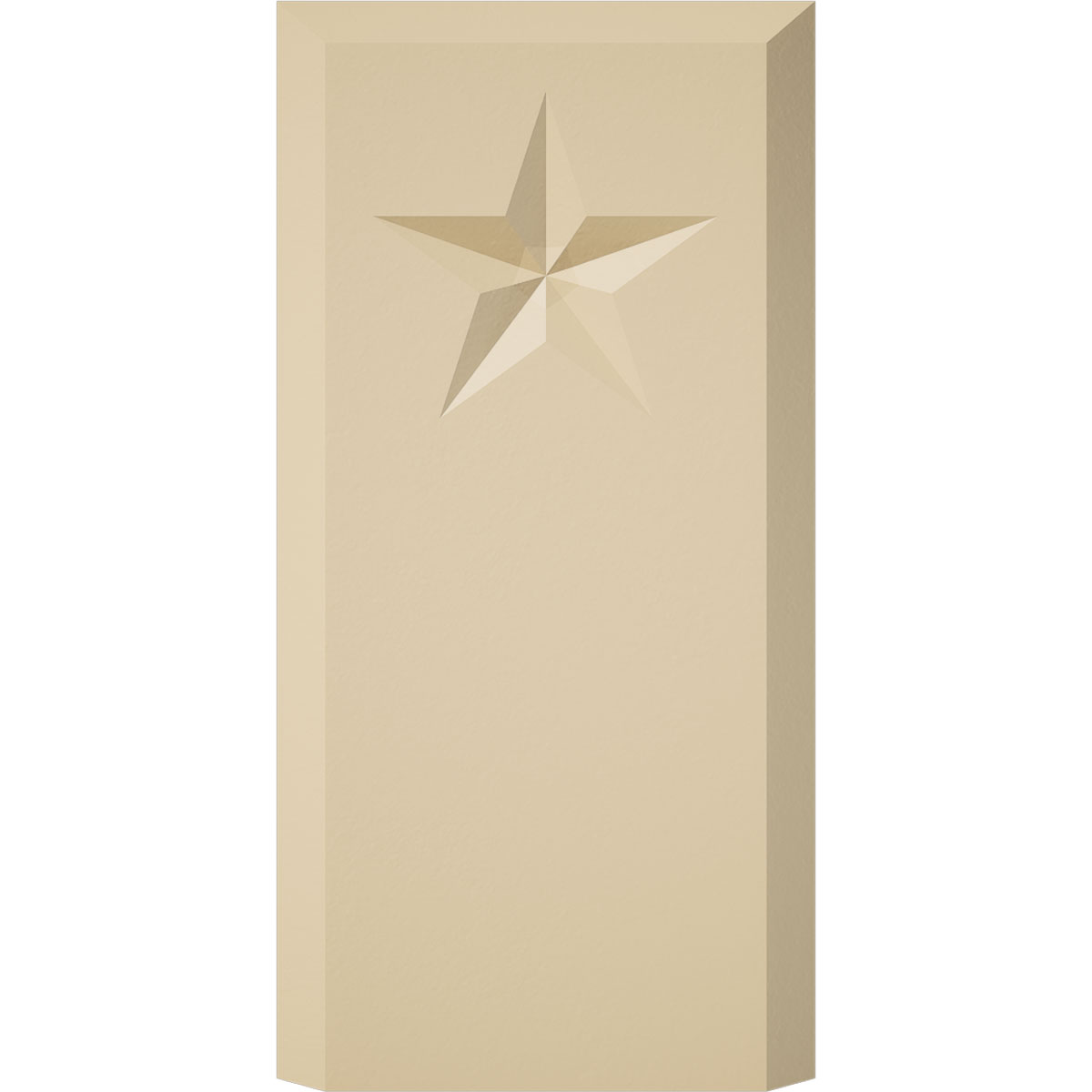 Ekena Millwork PBSFOS07 Standard Foster Star Plinth Block With Beveled Edge