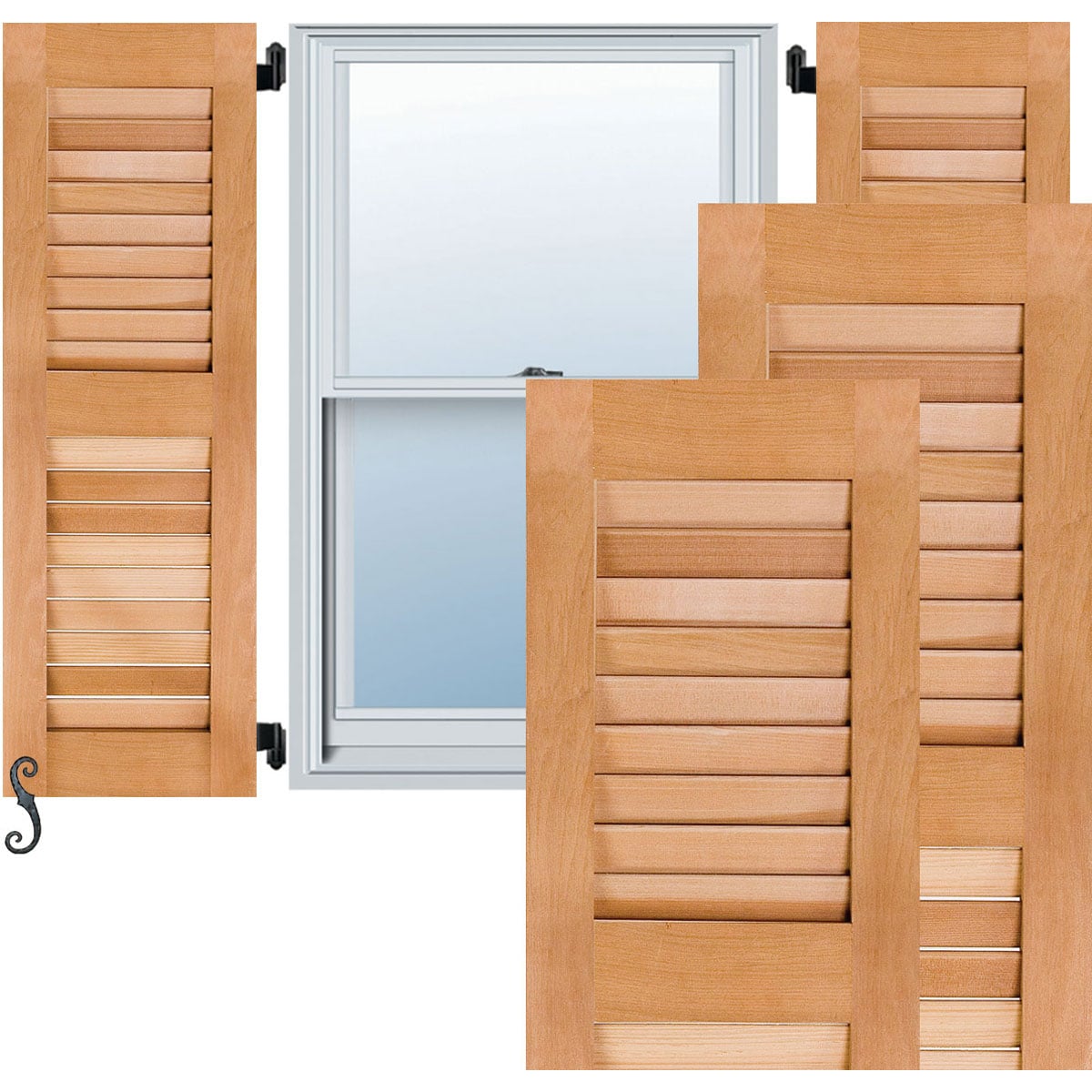 Ekena Millwork AWLV Architectural Collection Open Louver Wood Shutters ...