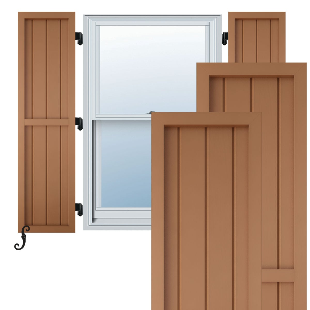Ekena Millwork ARW101BF414X39BTH 14-Inch W x 39-Inch H Americraft Four ...